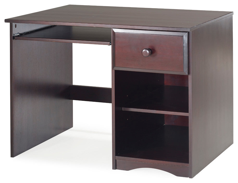 Essentials Computer Desk with Keyboard Tray, Cappuccino Finish