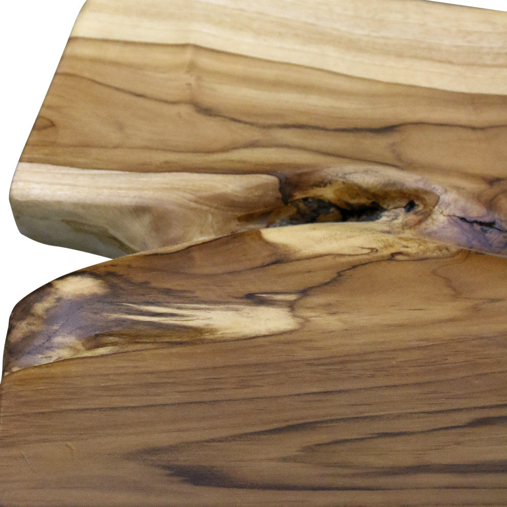 Baron, Live Edge Coffee Table with Paperclip Legs, Natural, Black Fini