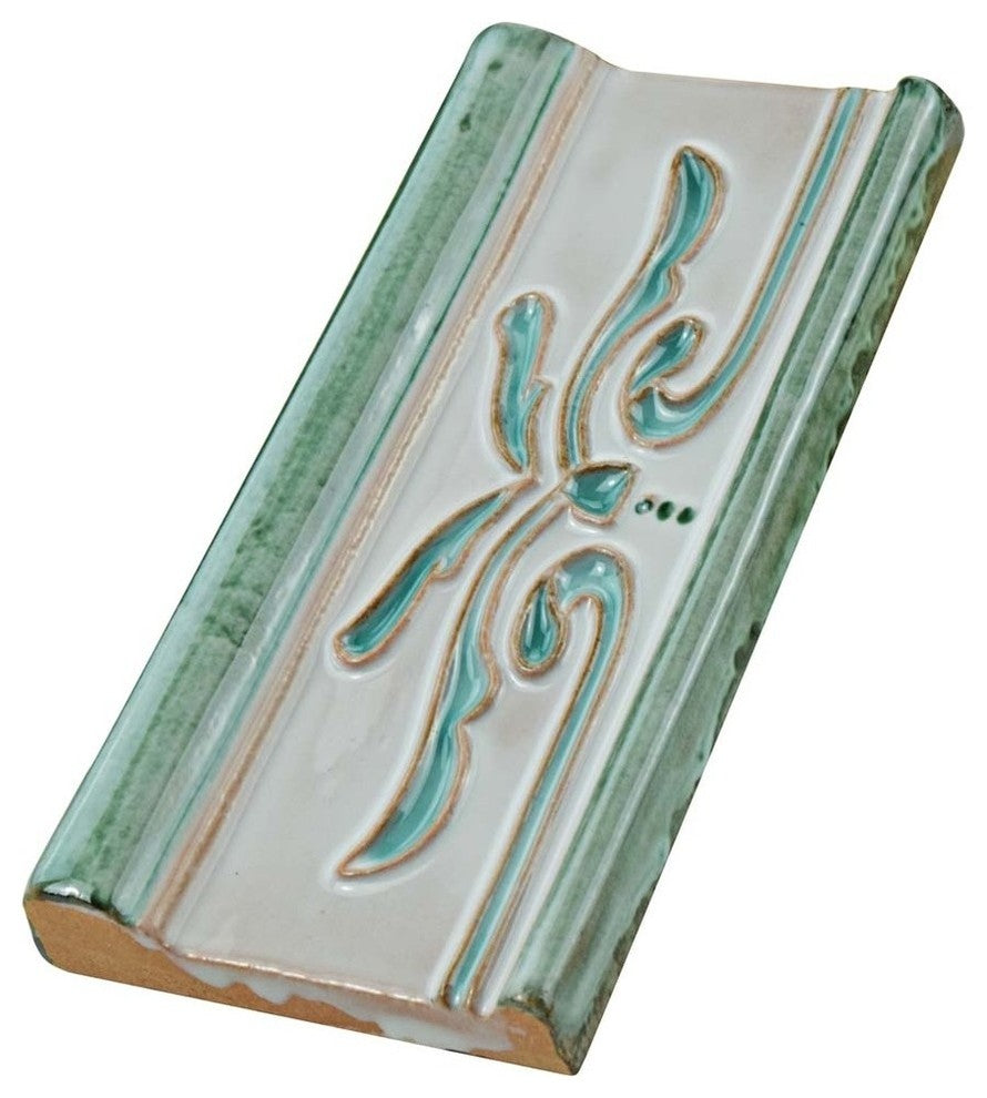 Novecento Cenefa Evoli Ceramic Wall Trim Tile, Aguamarina