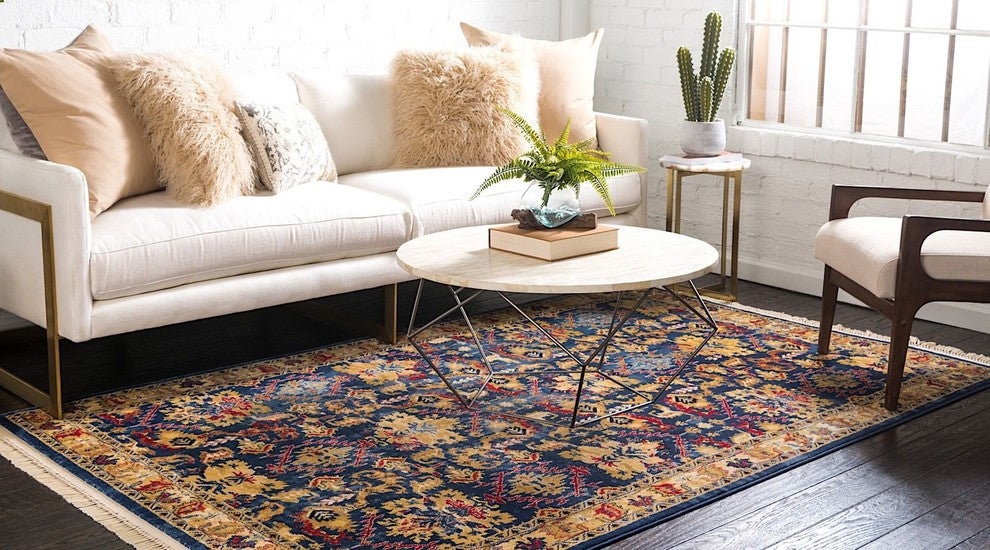 Traditional Regal 9'x12' Rectangle Azure Area Rug