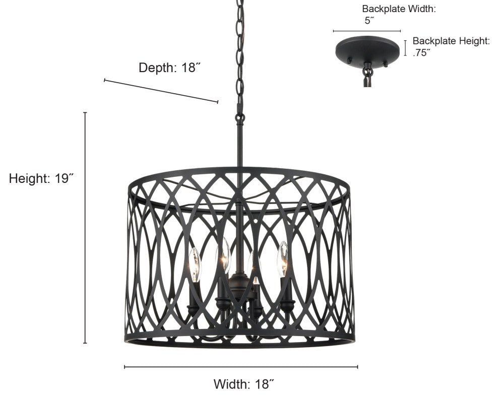 Millennium Lighting 4214 Arelyn 4 Light 18"W Cage Multi Light - Matte