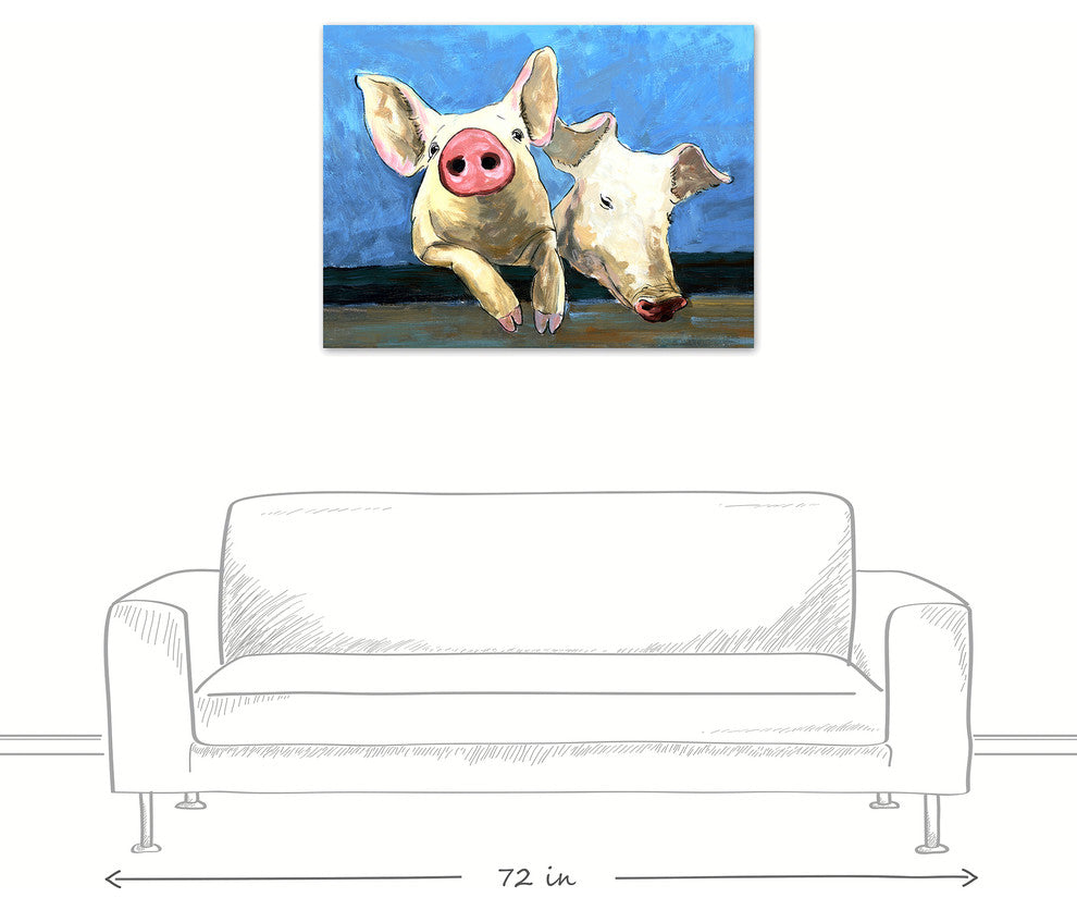 Just Pigging Out 30x40 Canvas Wall Art