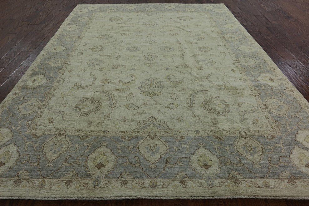 New Genuine Stone Washed Chobi Peshawar 8x11 Hand Made Pakistani Wool