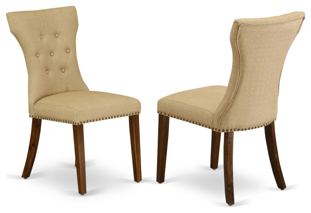 Set of 2 Gallatin Parson Chair-Antique Walnut 401 Finished Leg, Brown