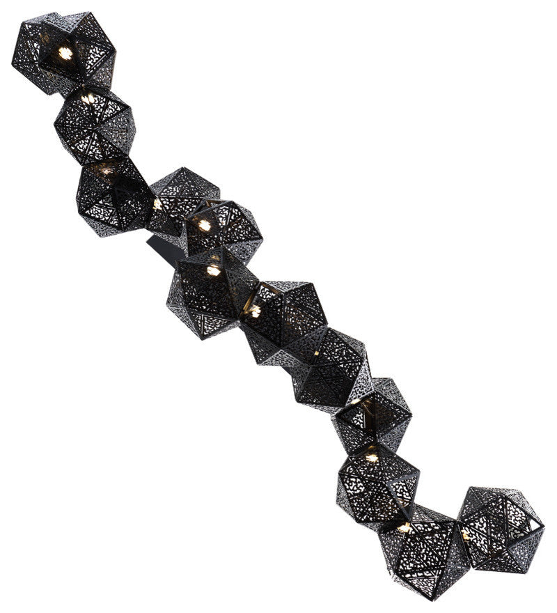 Riddle 13 Light LED Linear Pendant in Black