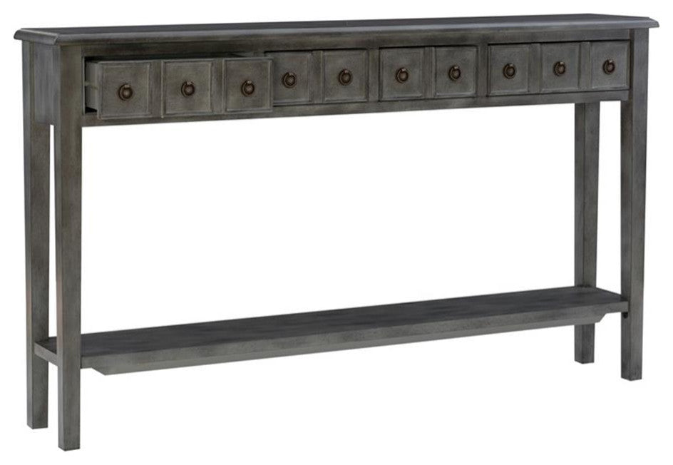 Linon Sadie Long Wood Console Table In Gray