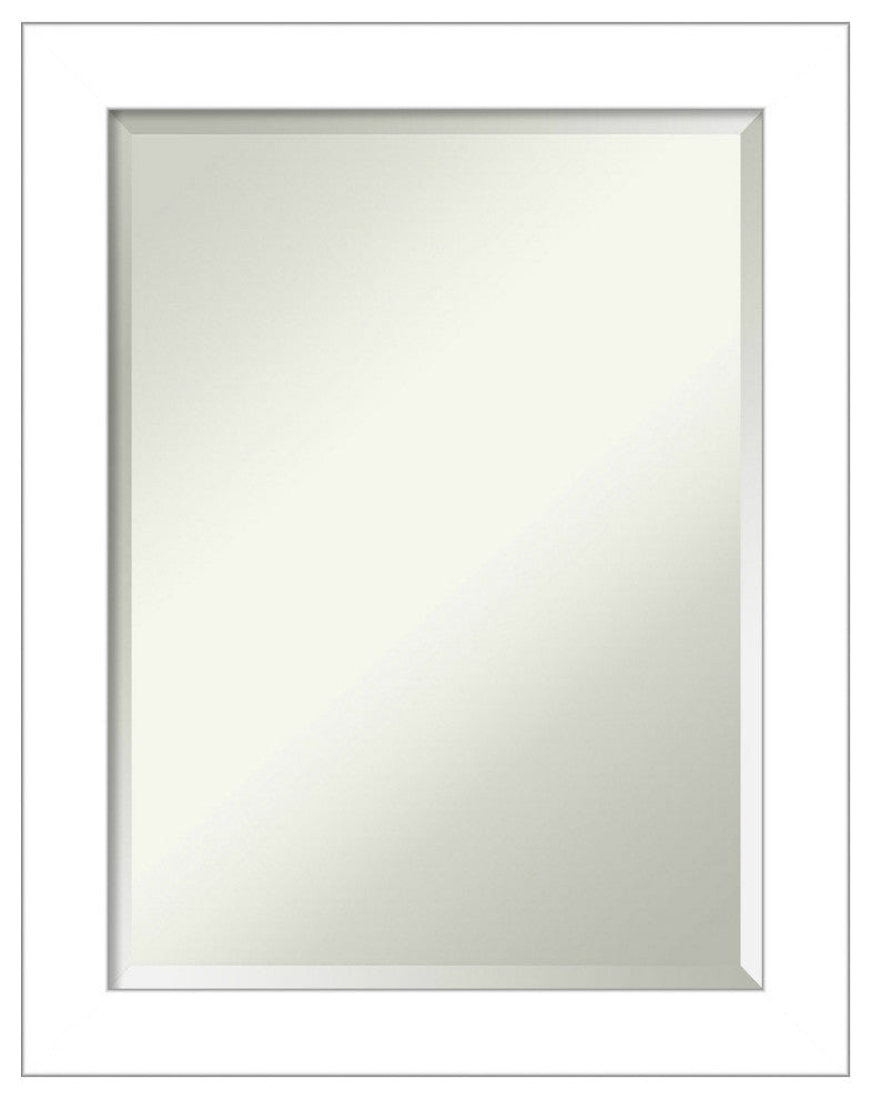 Wedge White Beveled Wall Mirror - 22 x 28 in.