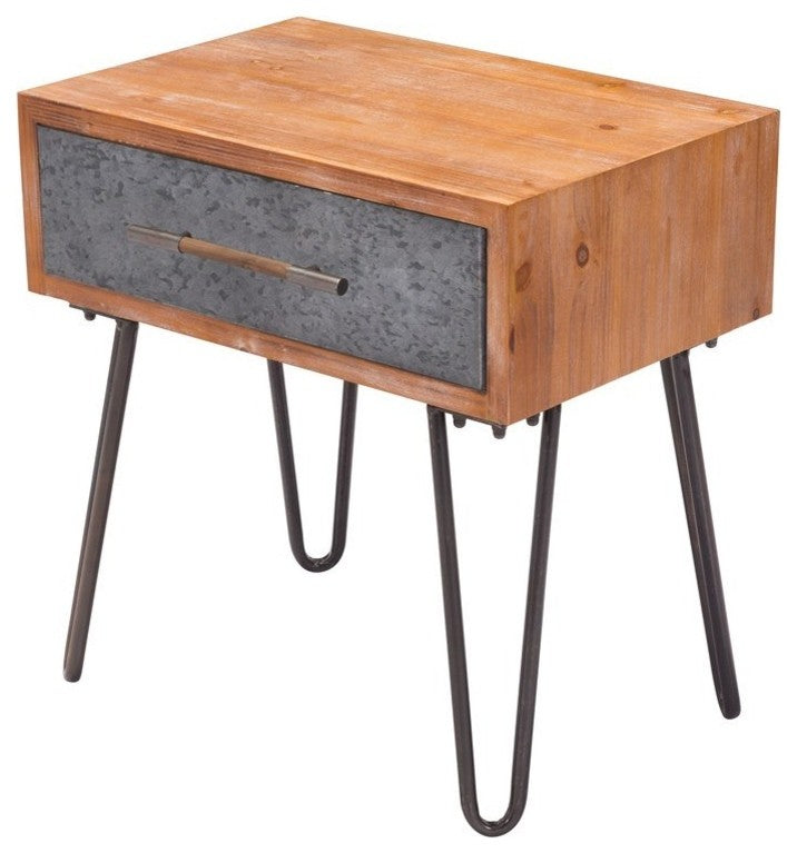Country Farm Accent Side End Table Console Antique Style Galvanized