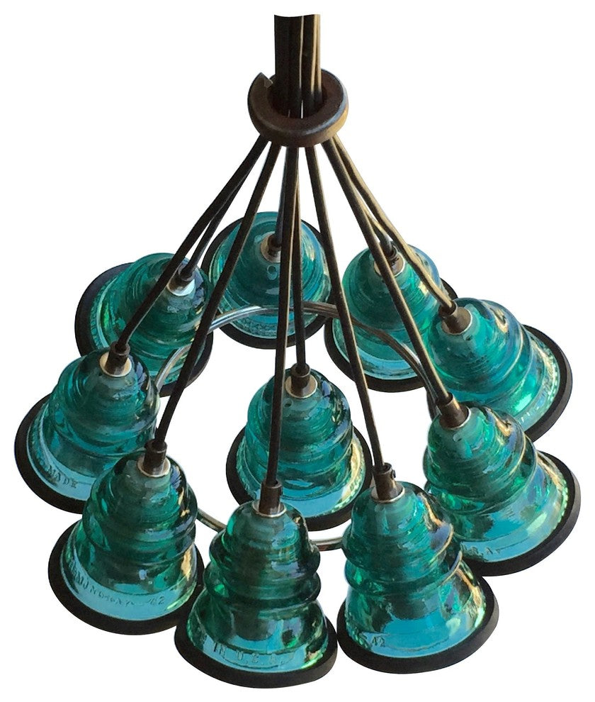 Insulator Light Chandelier Cluster, 10-Light 120V 6W 500 Lumen Bulb