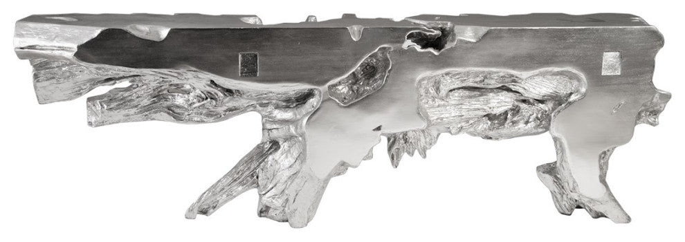 Freeform Console Table, Silver Leaf, Extra Large