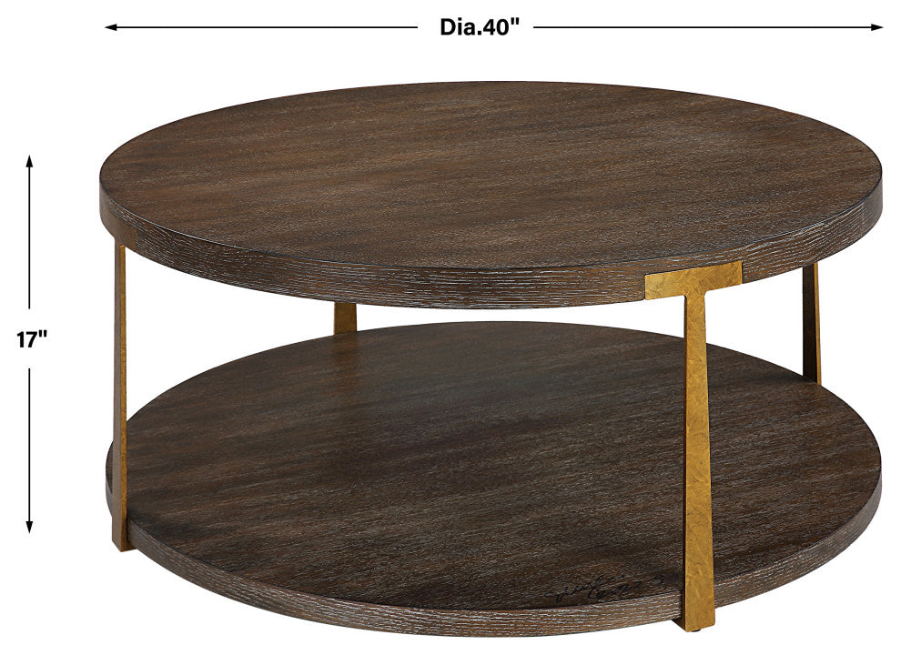 Uttermost Palisade Round Wood Coffee Table
