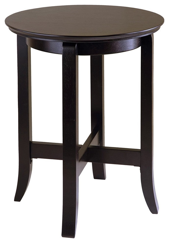 Toby Round Wood End Table With Dark Espresso Finish