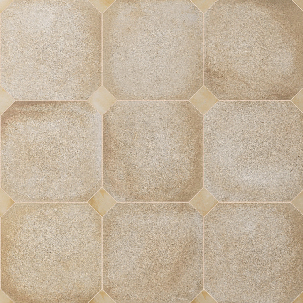 Laverton Octagon Beige Porcelain Floor and Wall Tile Sample