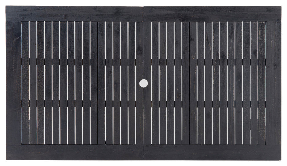 9-Piece Kelly Outdoor Wood/Wicker Expandable Dining Set, Sandblast Dar