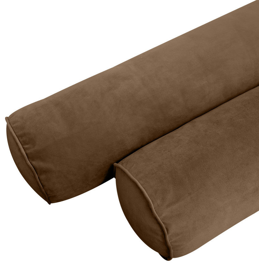 STYLE V5 Full Velvet Pipe Trim Indoor Daybed Bolster Pillow |COVER ONL