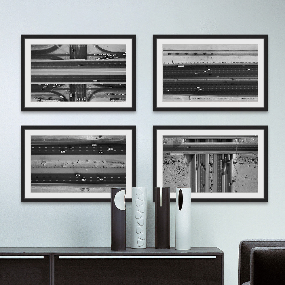 Traffic Lanes Quadriptych 36x24