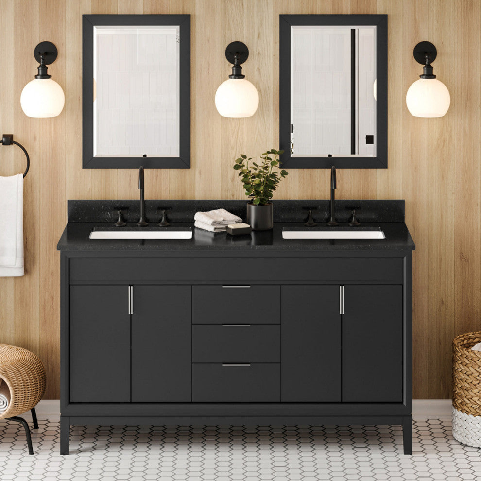 Jeffrey Alexander VKITTHE60R-GRANITE Theodora II 60" - Black / Black