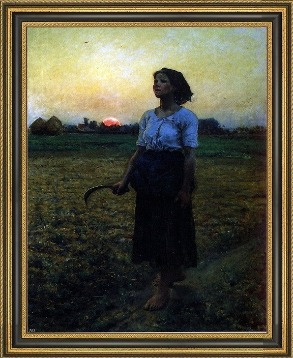 Jules Adolphe Breton The Song Of The Lark Framed Canvas Print 21x28