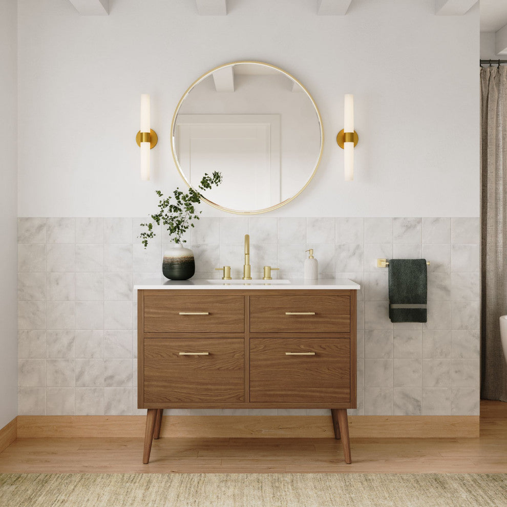 The Richmond Bathroom Vanity, Walnut, 42", Single Sink, Freestanding