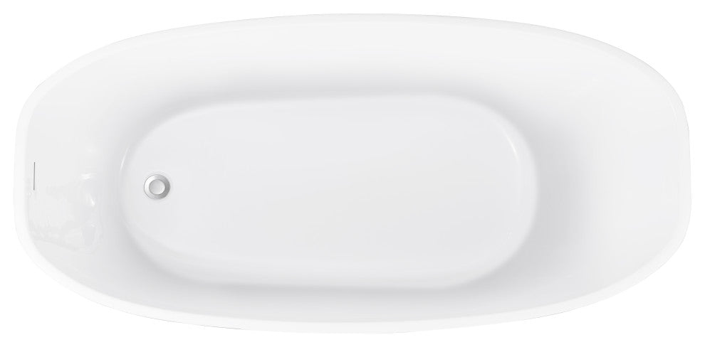 Giving Tree 59 in. Soaking Tub Freestanding Bathtub with Pop Up Chrome