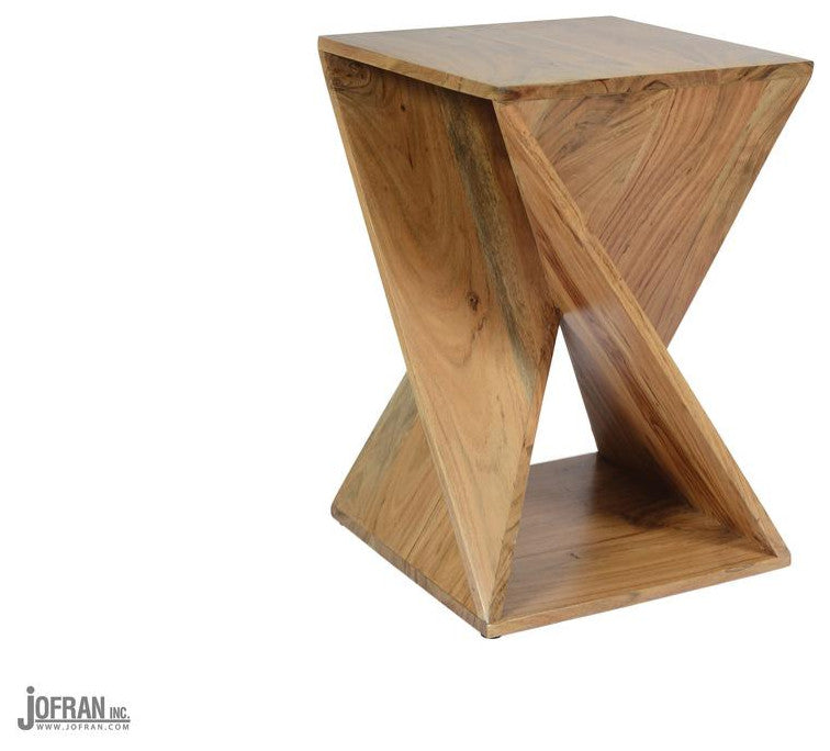 Global Archive Solid Mango Hardwood Modern Angled Jasper Table
