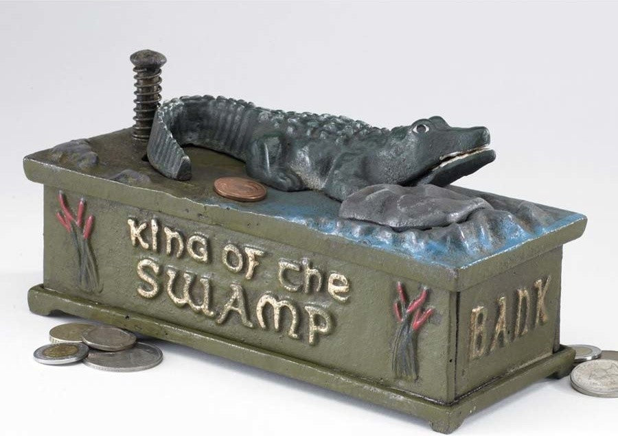 King Of The Swamp Mechanical Bank
