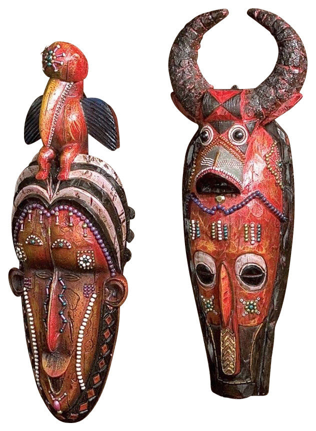 Hornbill and Cape Buffalo Masks