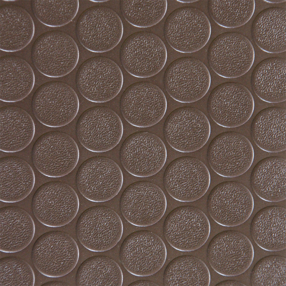 Rubber-Cal "Coin-Grip" Flooring - 3 colors available, Brown, 4ft W X 1
