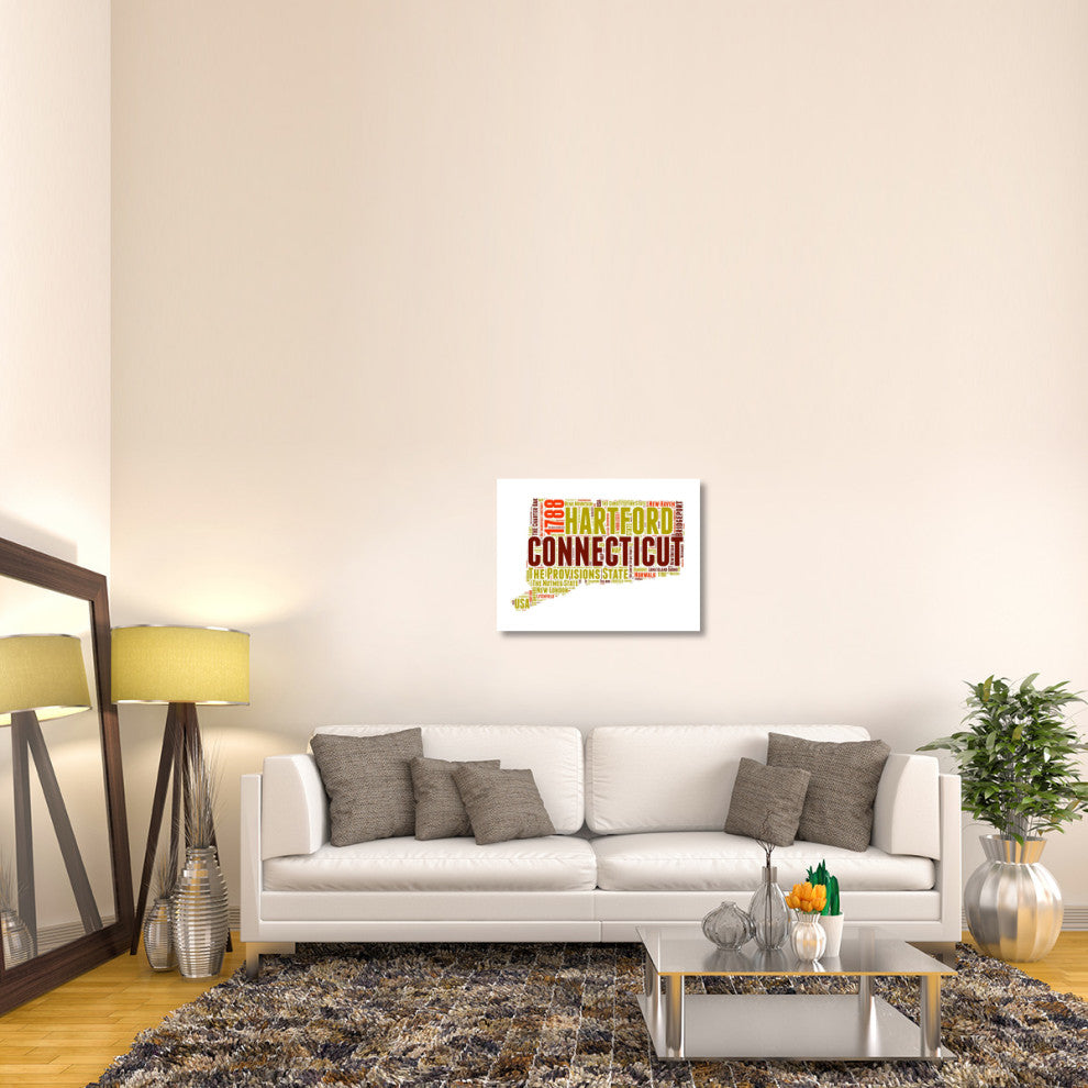 "Connecticut Word Cloud Map" Fine Art Print