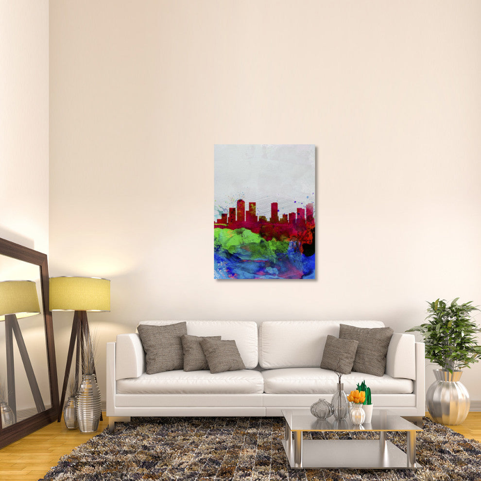 "Denver Watercolor Skyline" Fine Art Print