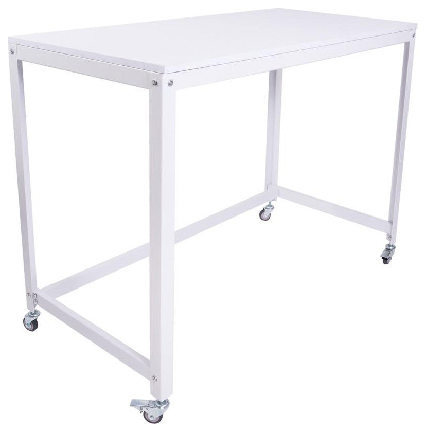 Wanderlust Rolling Studio Vanity Table, White, High