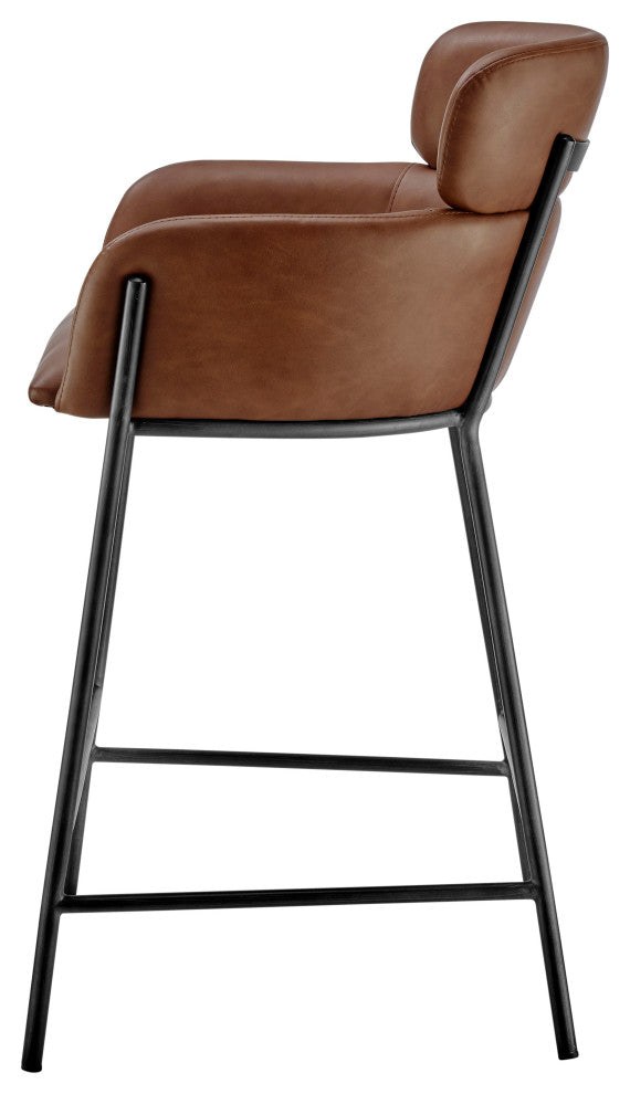 Finley Counter Stool, Vintage Cognac, Pu
