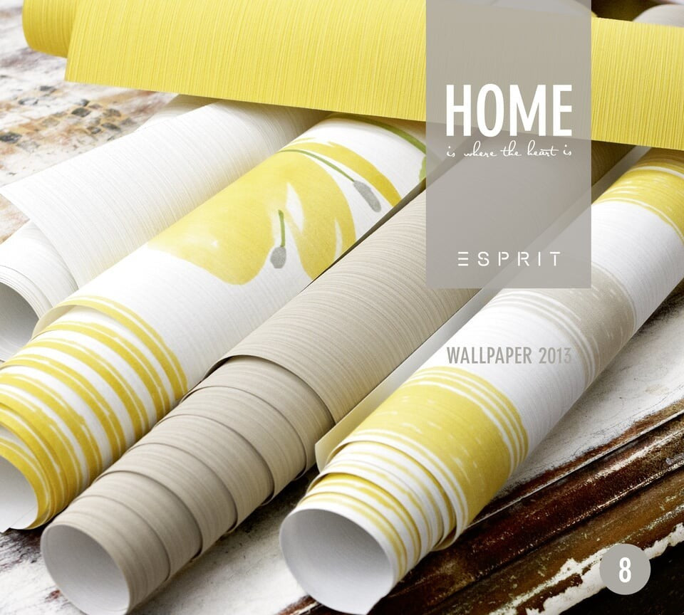 Esprit 8, Natural Modern Digital Gray, Blue Wallpaper Roll