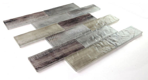 Art Wood Ocean Glass Tile Brick Pattern Earth 2x6 Mosaic Tile for Wall