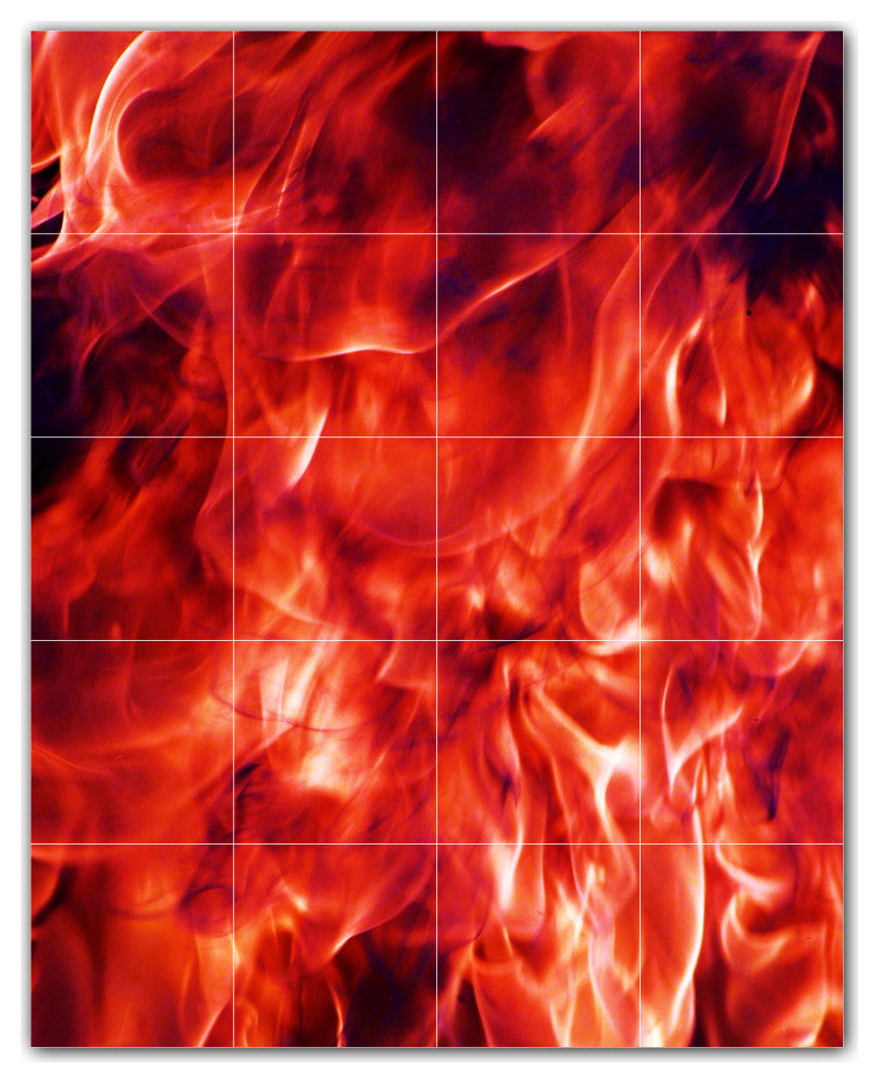 Fire Ceramic Tile Wall Mural HZ500607-45L. 32" x 40"