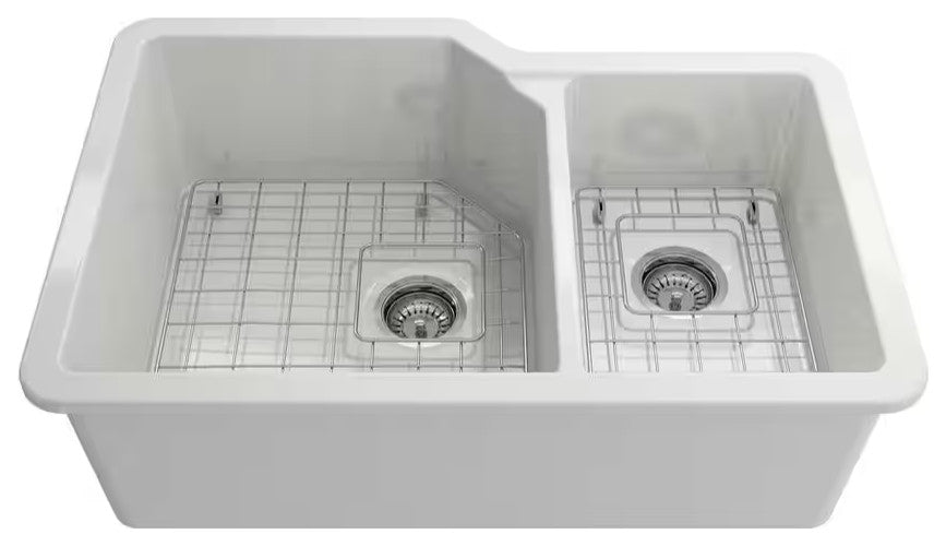 Bocchi 1506-001-kit1 Dual-mount Fireclay 33" Double Bowl Kitchen Sink
