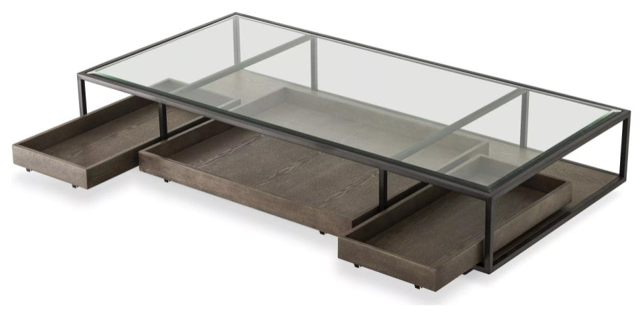 Bronze Framed Glass Coffee Table | Eichholtz Roxton