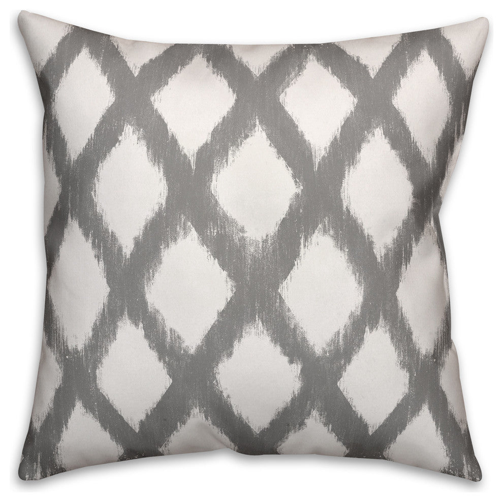 Gray Diamond Pattern 20x20 Spun Poly Pillow