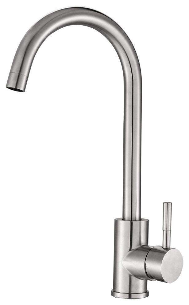 High Arc Kitchen Faucet Single Hole Sink Faucet 15", Stainless Steel