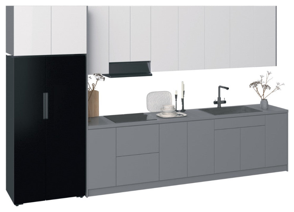 Kitchen Timeless Collection Gray & White Gloss Color Base Size 13Ft Wi