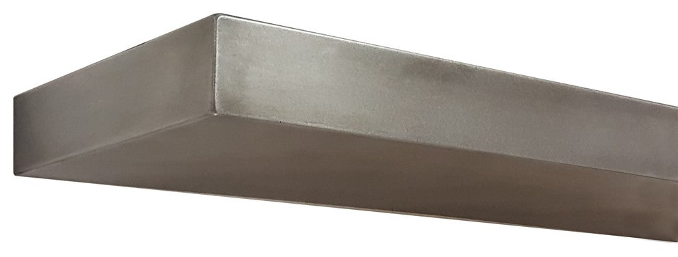Floating Shelf, Zinc With Darkened Patina Finish, Seamless, 18"x10"x2"