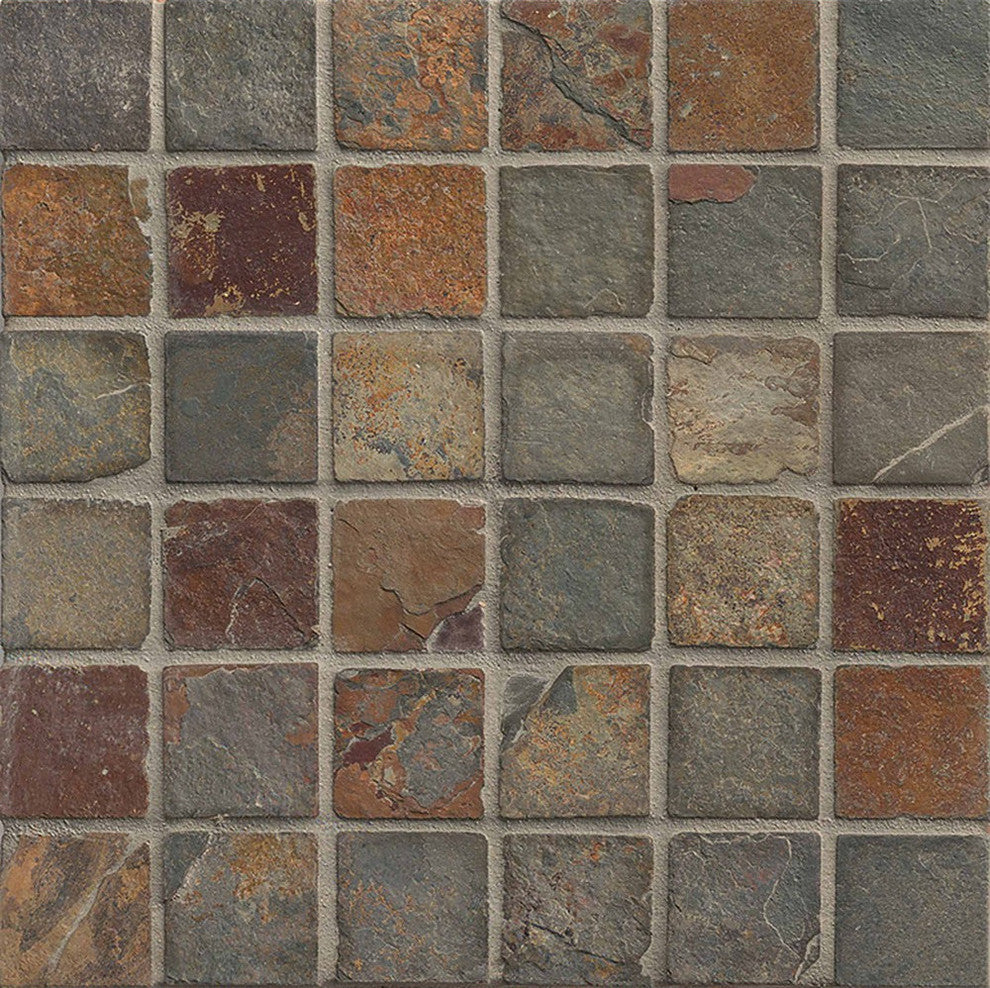 Multi Classic 2x2 Tumbled Mosaic Tile, Set of 50