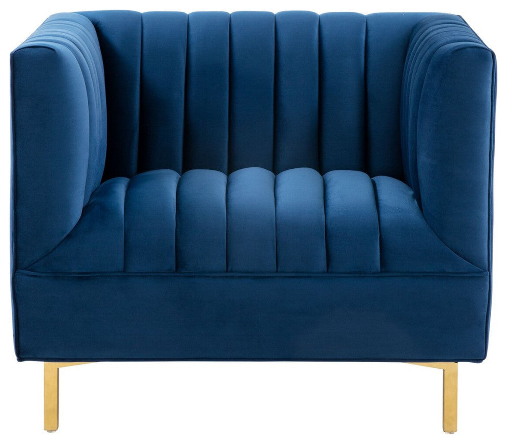 Safavieh Couture Doris Velvet Club Chair Navy