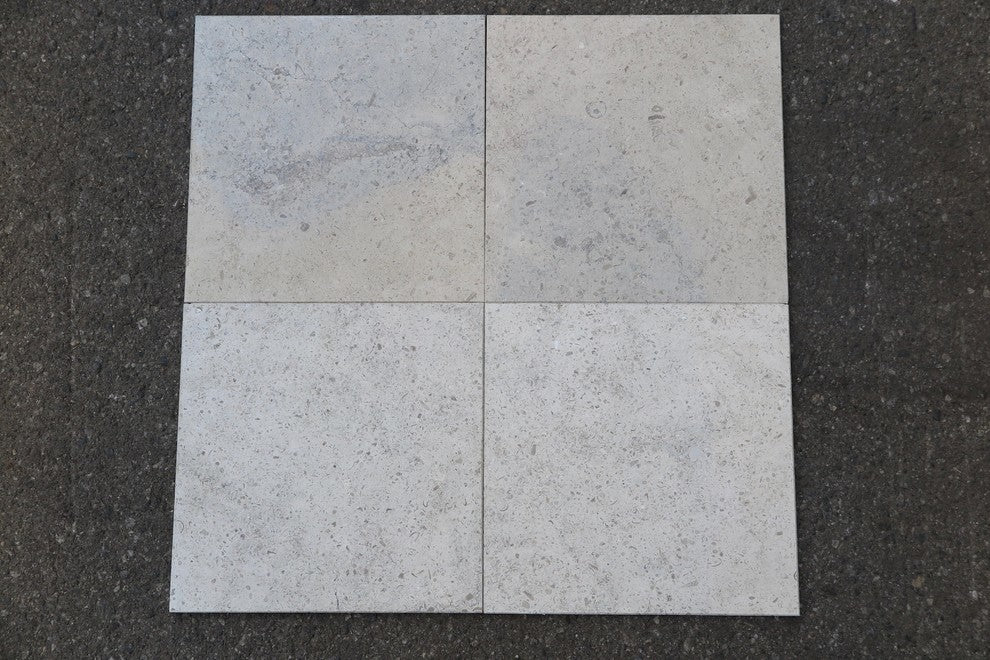 Gascoigne Blue Standard Limestone Tiles, Honed Finish, 12"x12", Set of