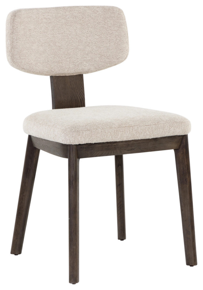 Rickett Dining Chair, Dark Brown, Dove Cream, Set of 2
