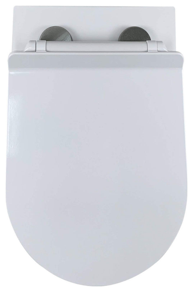 In-Wall Toilet Set, 2"x6" Carrier/Tank, White, Black Rectangular Actua