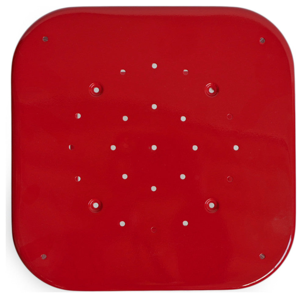 Consigned Cherry Red Iron Stool