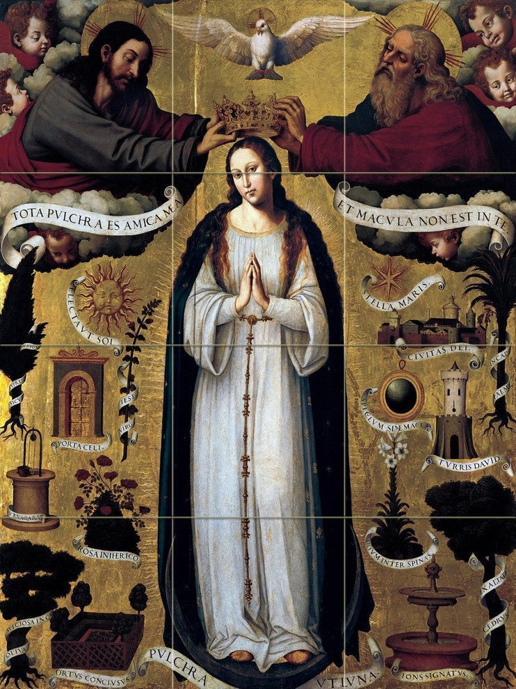 Tile Mural The Immaculate Conception, Marble