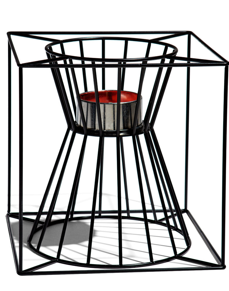 Boo Candle Holder, Black Metal