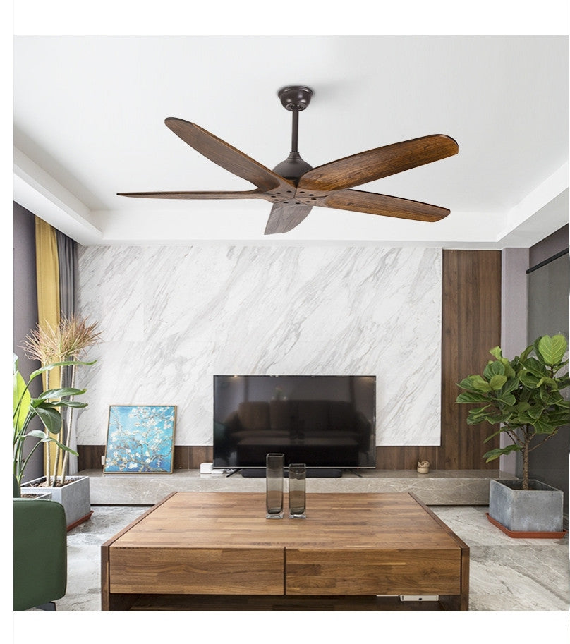 60" European Styled Solid Wood Ceiling Fan with Remote Control, Withou